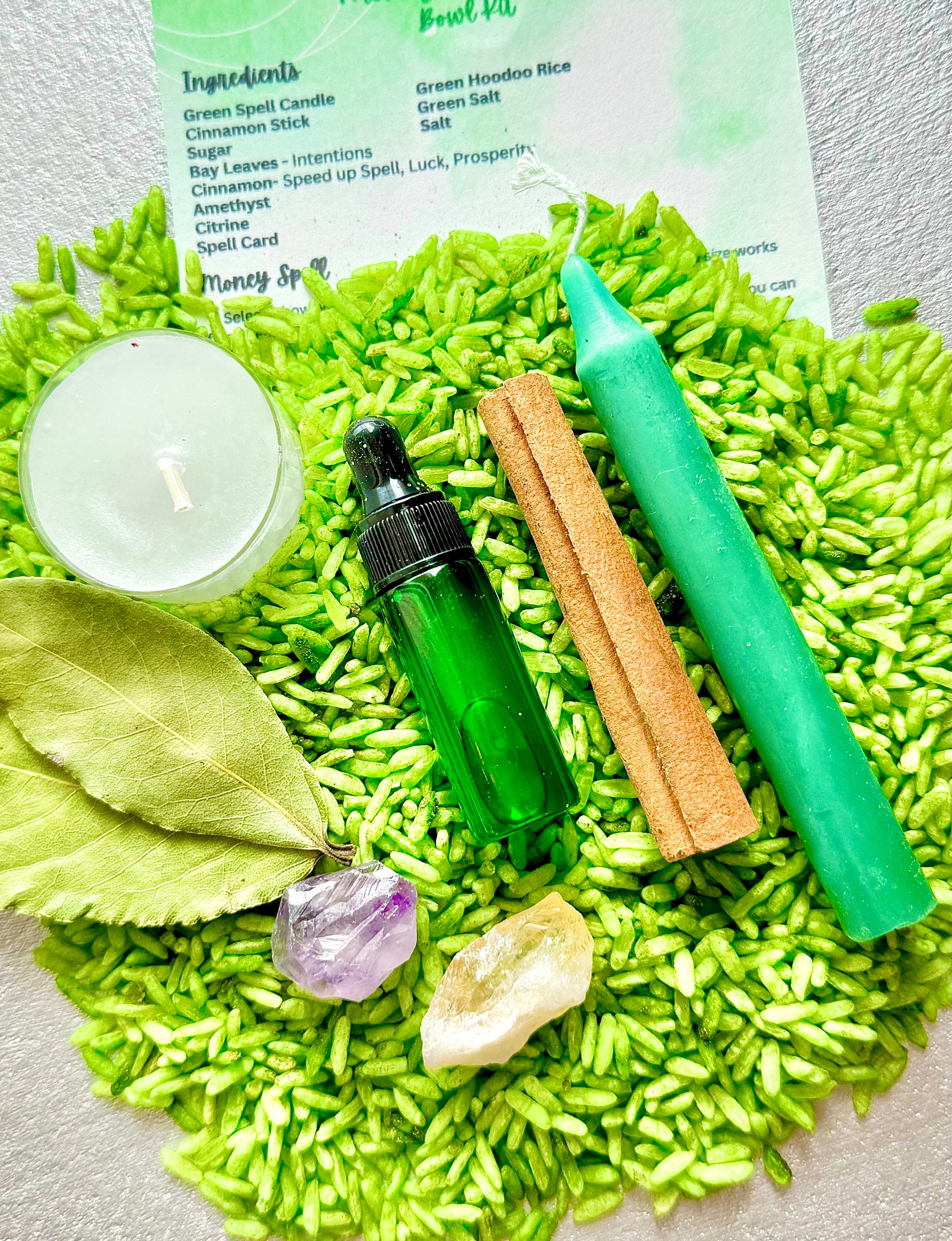 MONEY BOWL KIT / Abundance Bowl Kit / Money Bowl Rice Kit / Green Rice ...