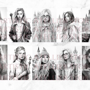 Wizarding Students Hogwarts Witches 26 Coloring Pages for - Etsy