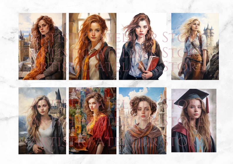Wizarding Students Hogwarts Witches - 30 Colored Pages for Digital ...