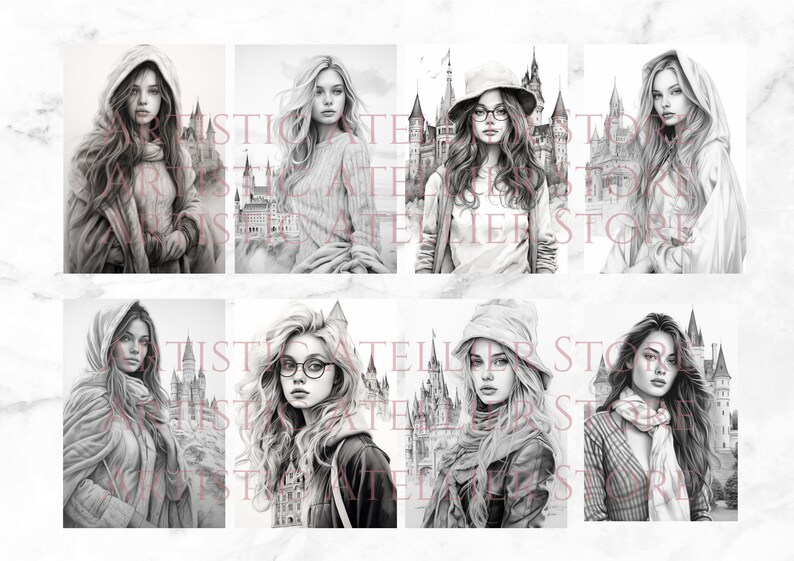 Wizarding Students Hogwarts Witches 22 Coloring Pages for - Etsy