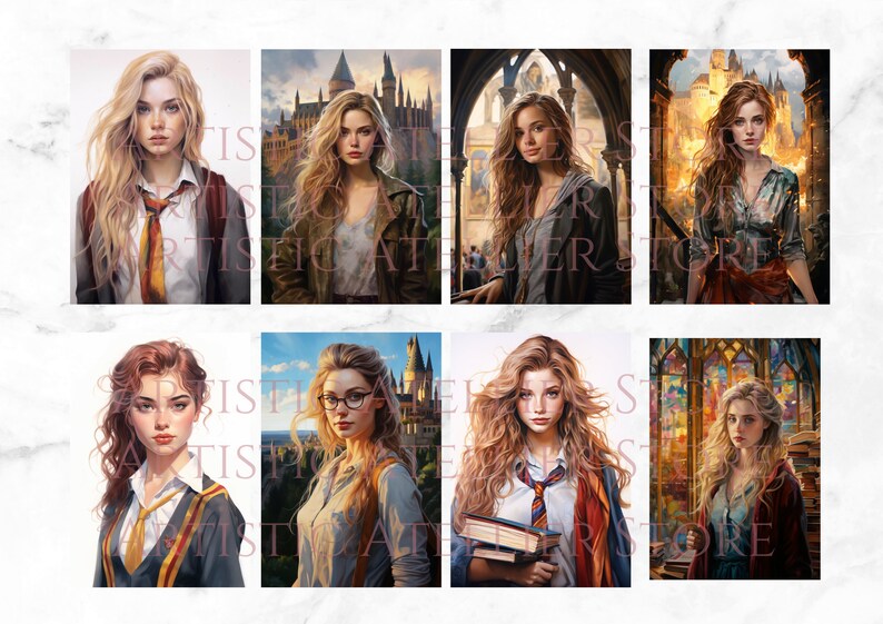 Wizarding Students Hogwarts Witches - 30 Colored Pages for Digital ...