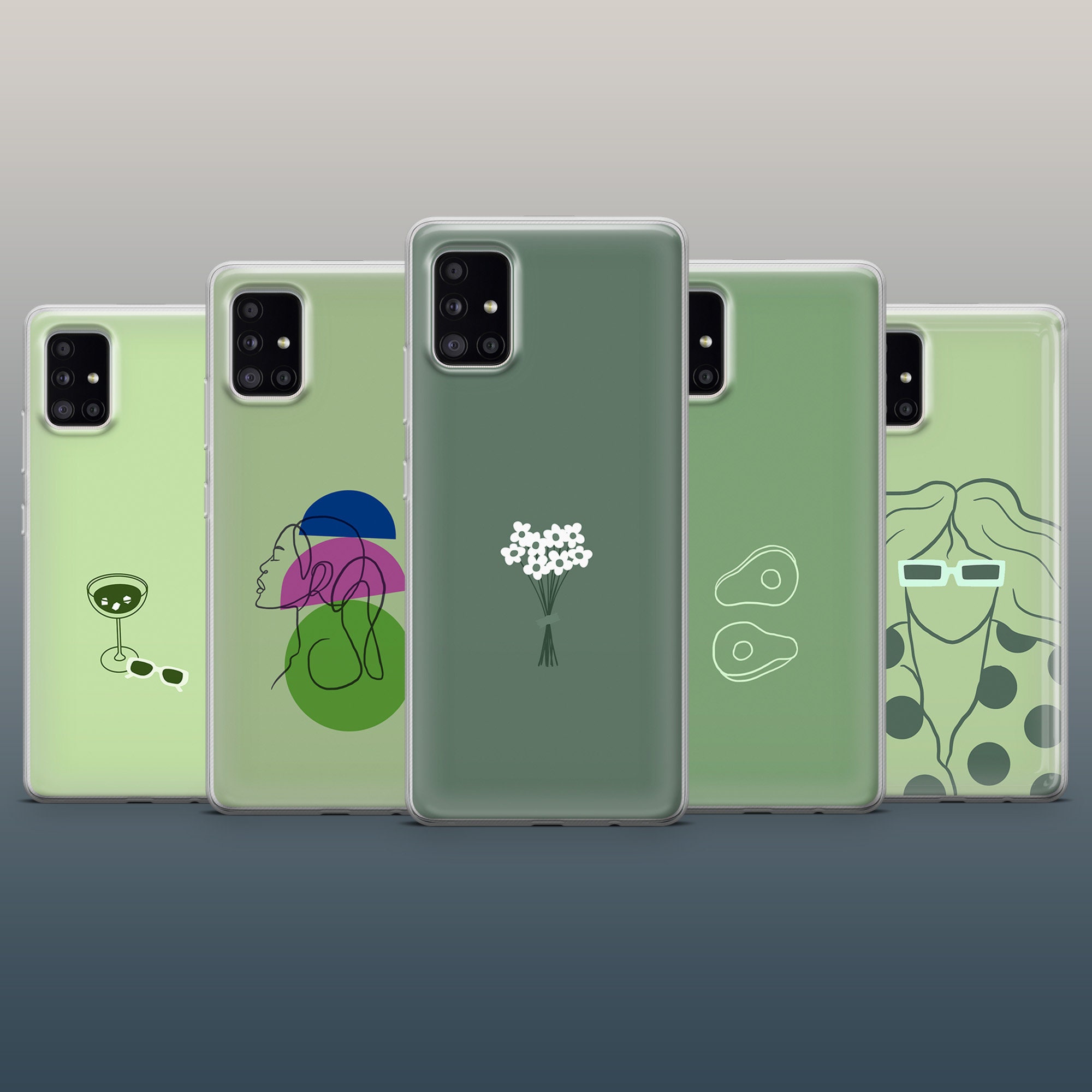 Sage Green Phone Case Minimalist Cover for iPhone 15, 14, 13, 12, 11 ...