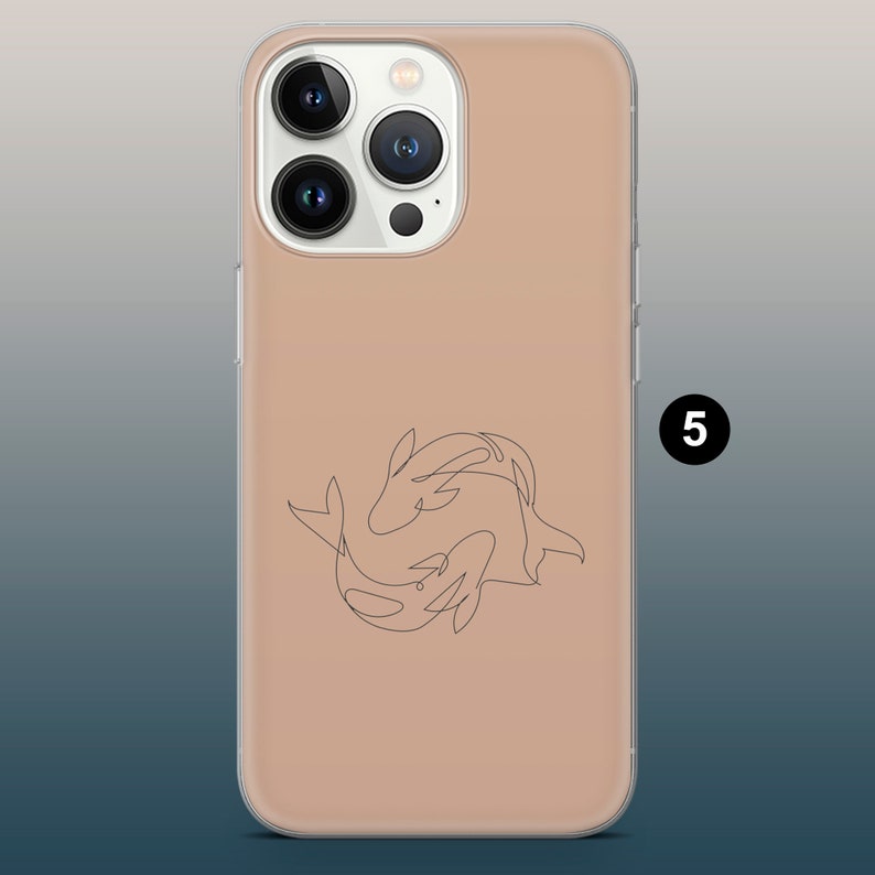 One Line Art Phone Case Minimalistic Cover for iPhone 16, 15plus, 14 ...