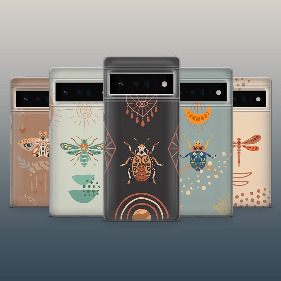 Celestial Beetle Phone Case Moon Phases Cover for Google Pixel 8, 8pro, 7pro, 7A, 6A Samsung ...