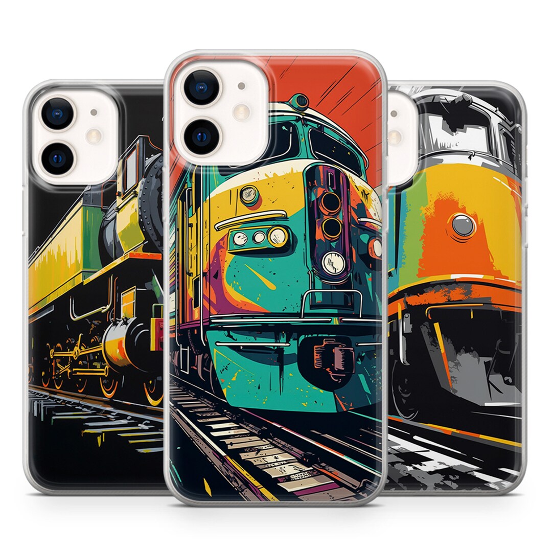Vintage Train Phone Case Railroad Cover for iPhone 14 Pro, 13 Pro Max ...
