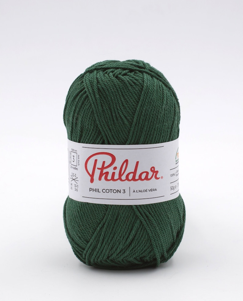 Phildar Phil Coton 3 Cotton Yarn With Aloe Vera, OEKO-TEX Certified ...