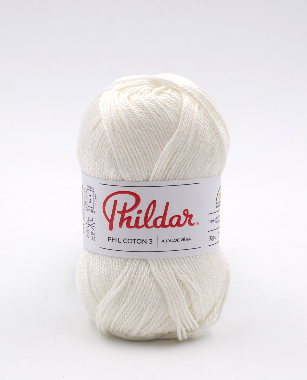 Phildar Phil Coton 3 Cotton Yarn With Aloe Vera, OEKO-TEX Certified ...