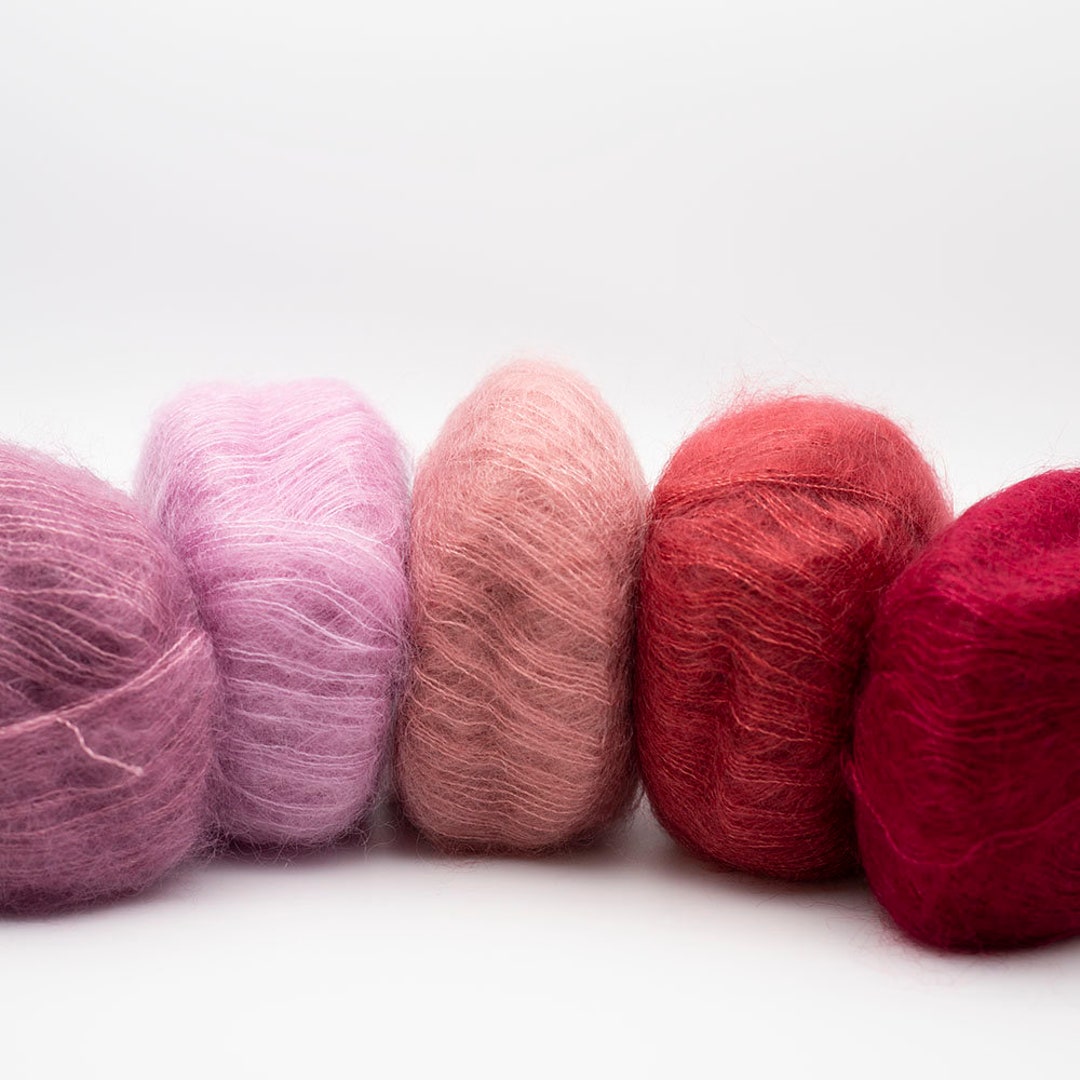Kremke Soul Wool Silky Kid Yarn, Lace Yarn, Mohair and Silk, Knitting ...