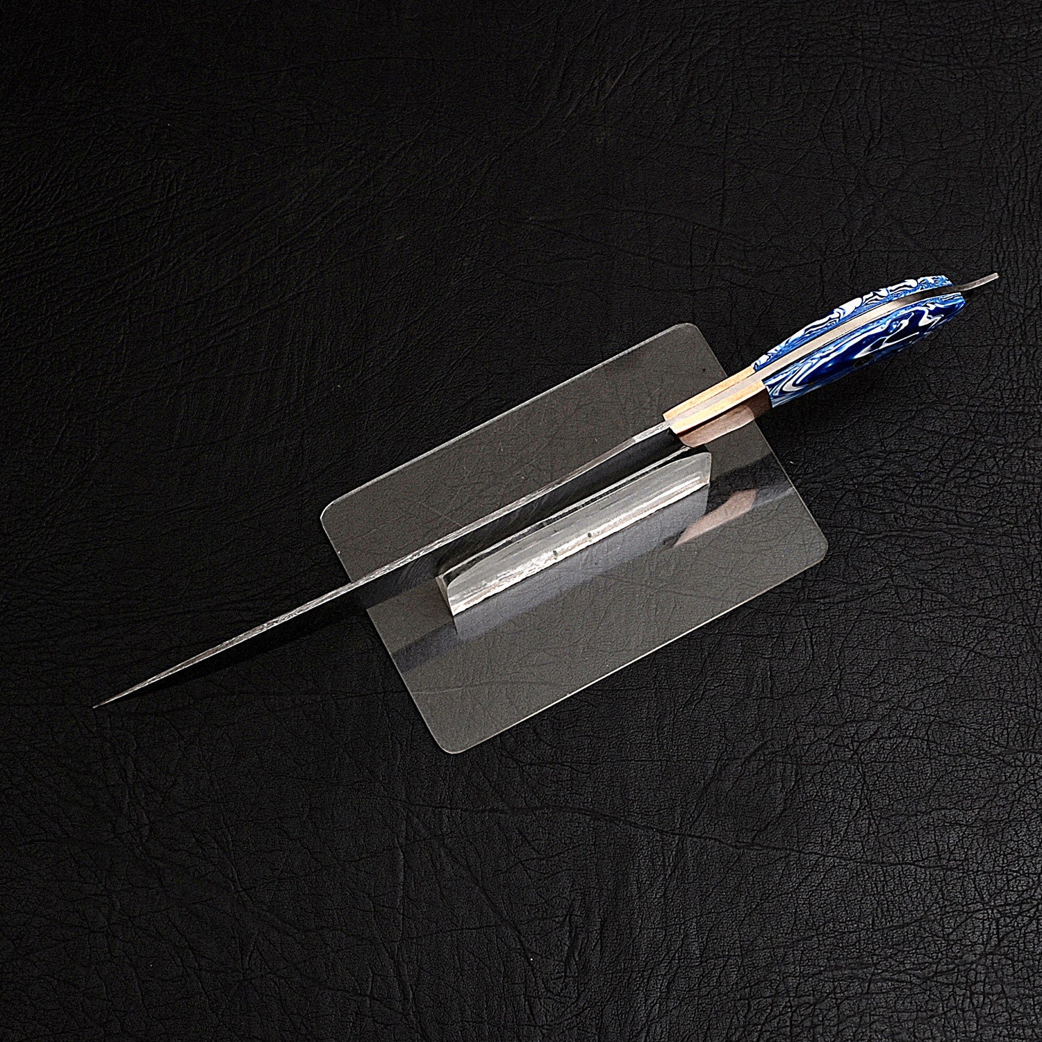 Damascus Fillet Knife Acrylic Handle With Mosaic Pin & Lanyard - Etsy