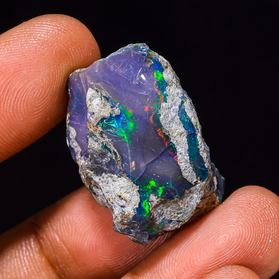 Black Opal Rough, Dry Opal Rough Multi Fire Opal, Loose Opal Welo Fire ...
