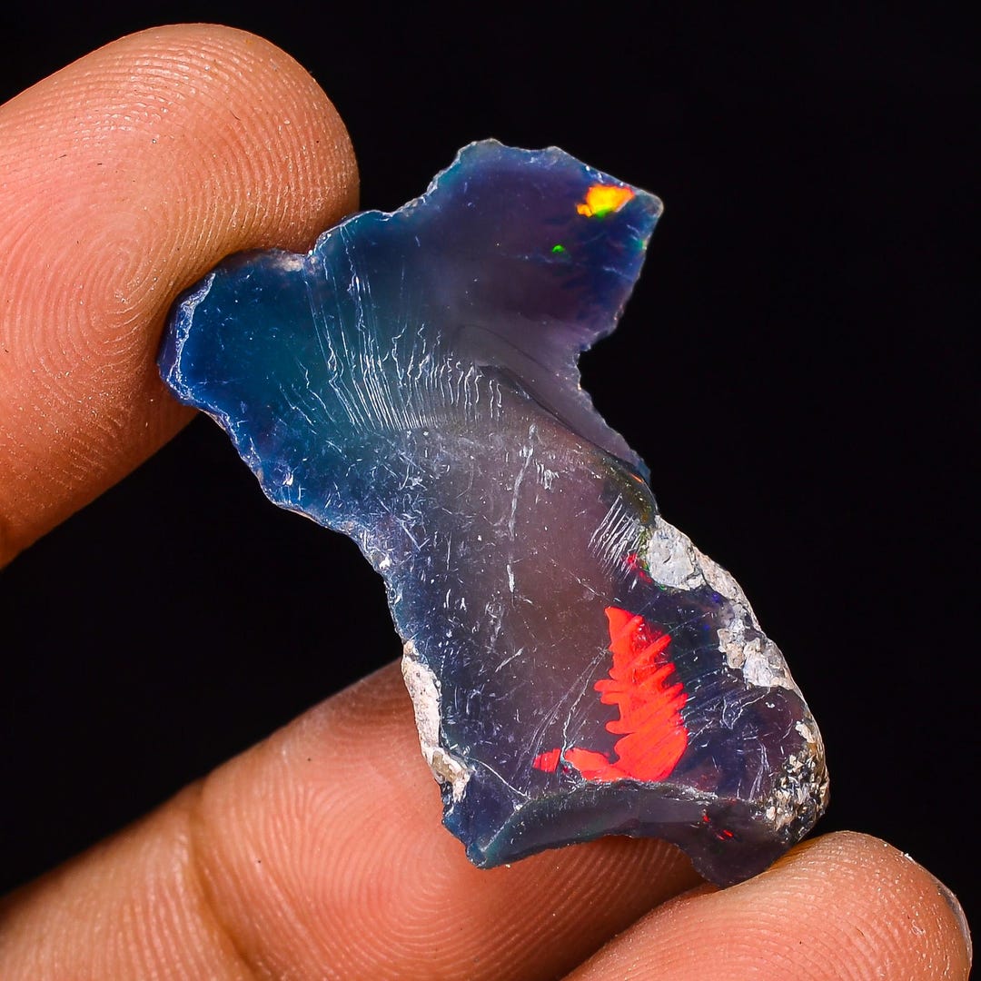 Black Opal Rough, Dry Opal Rough Multi Fire Opal, Loose Opal Welo Fire ...
