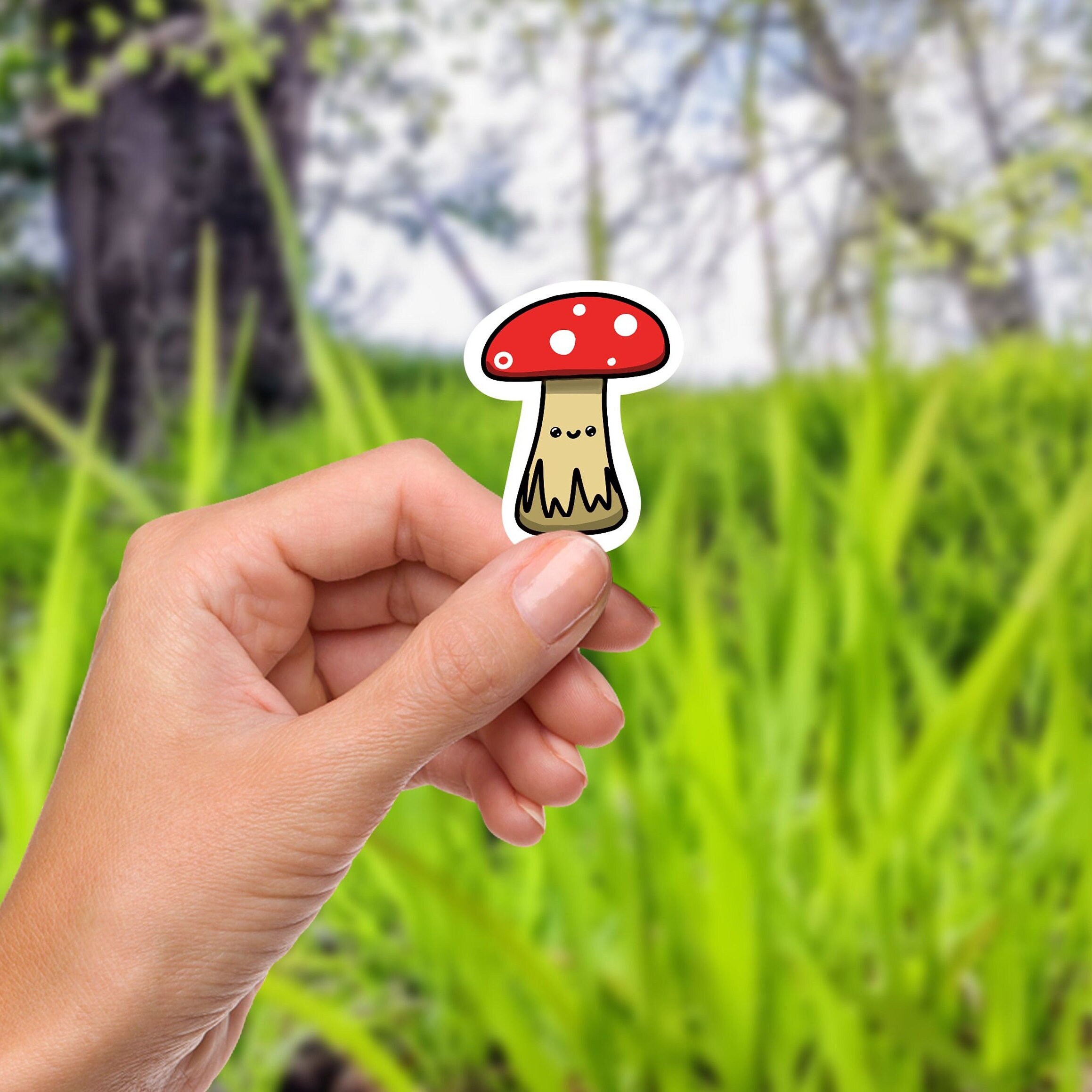 Cute Kawaii Mushroom Sticker - Etsy