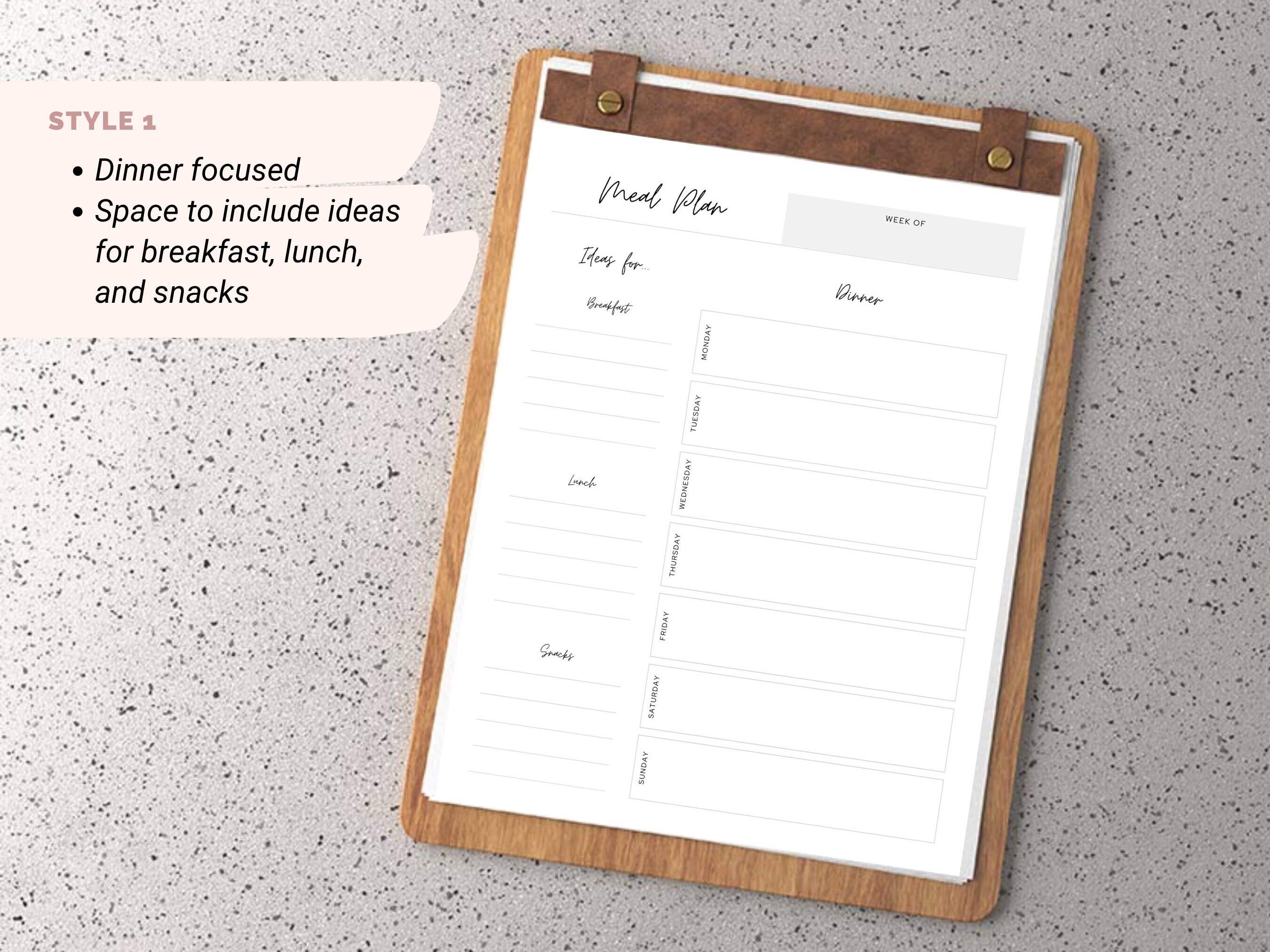 Simple Meal Planner Printable - Etsy