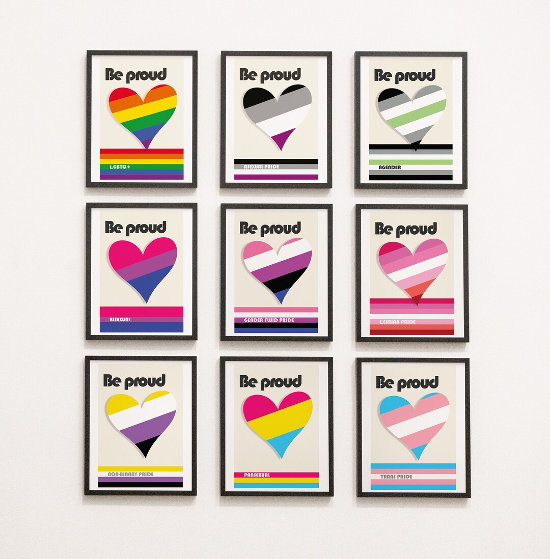 Pride Poster Bundle Pride Wall Art, Love is Love, Lgbt Gift Idea, Text ...