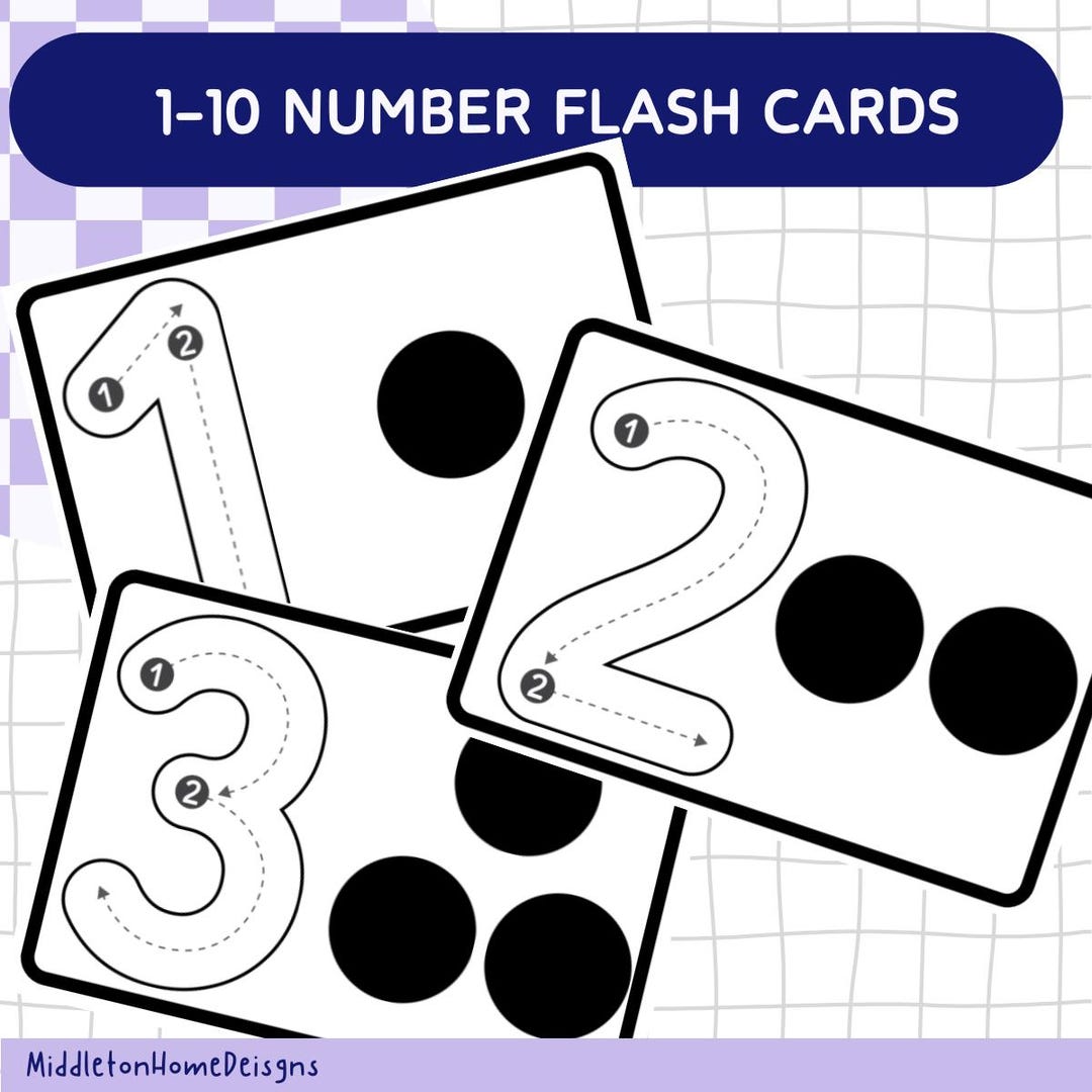 Tarjetas didácticas de números del 1 al 10 para imprimir / Tarjetas de ...
