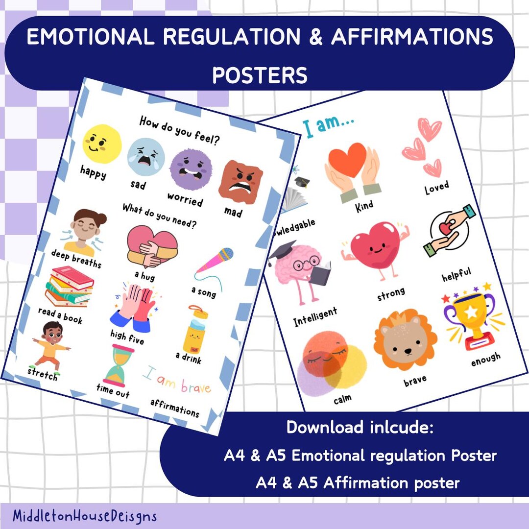 Emotional Regulation & Affirmation Posters |feelings Poster Childminder ...