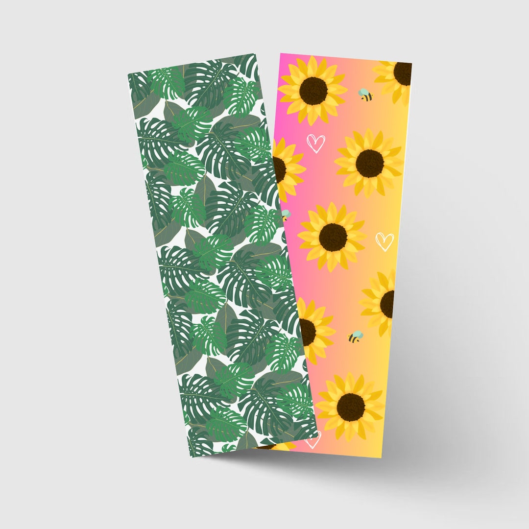 Leaves Leaf Sunflower Flower Laminated Bookmark - Etsy