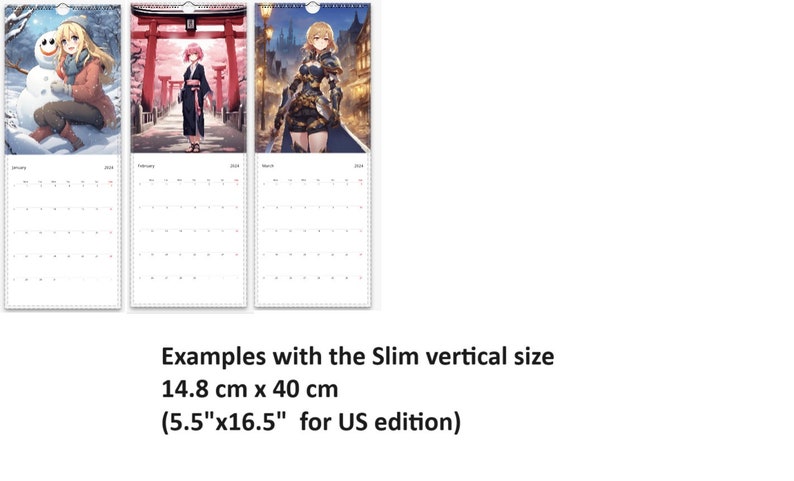 Japanese Anime Style Calendar, Wall Calendars - Etsy