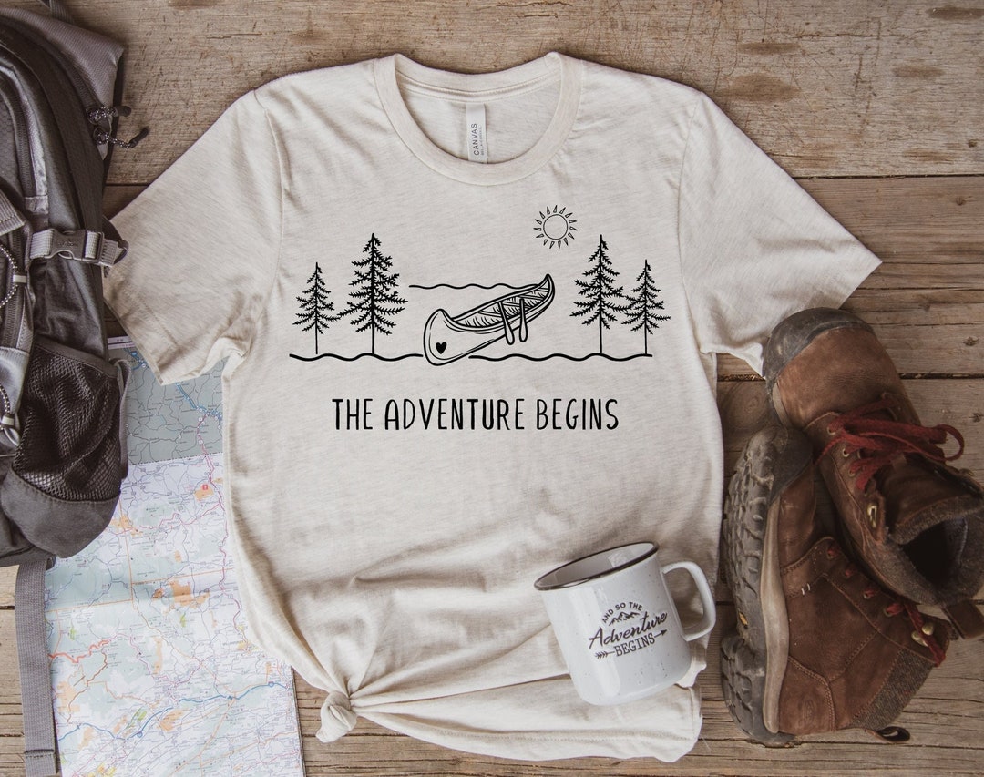 Canoe Tshirt, Adventure Shirt, Camping Shirts, Mountain Tshirt, Hiker ...