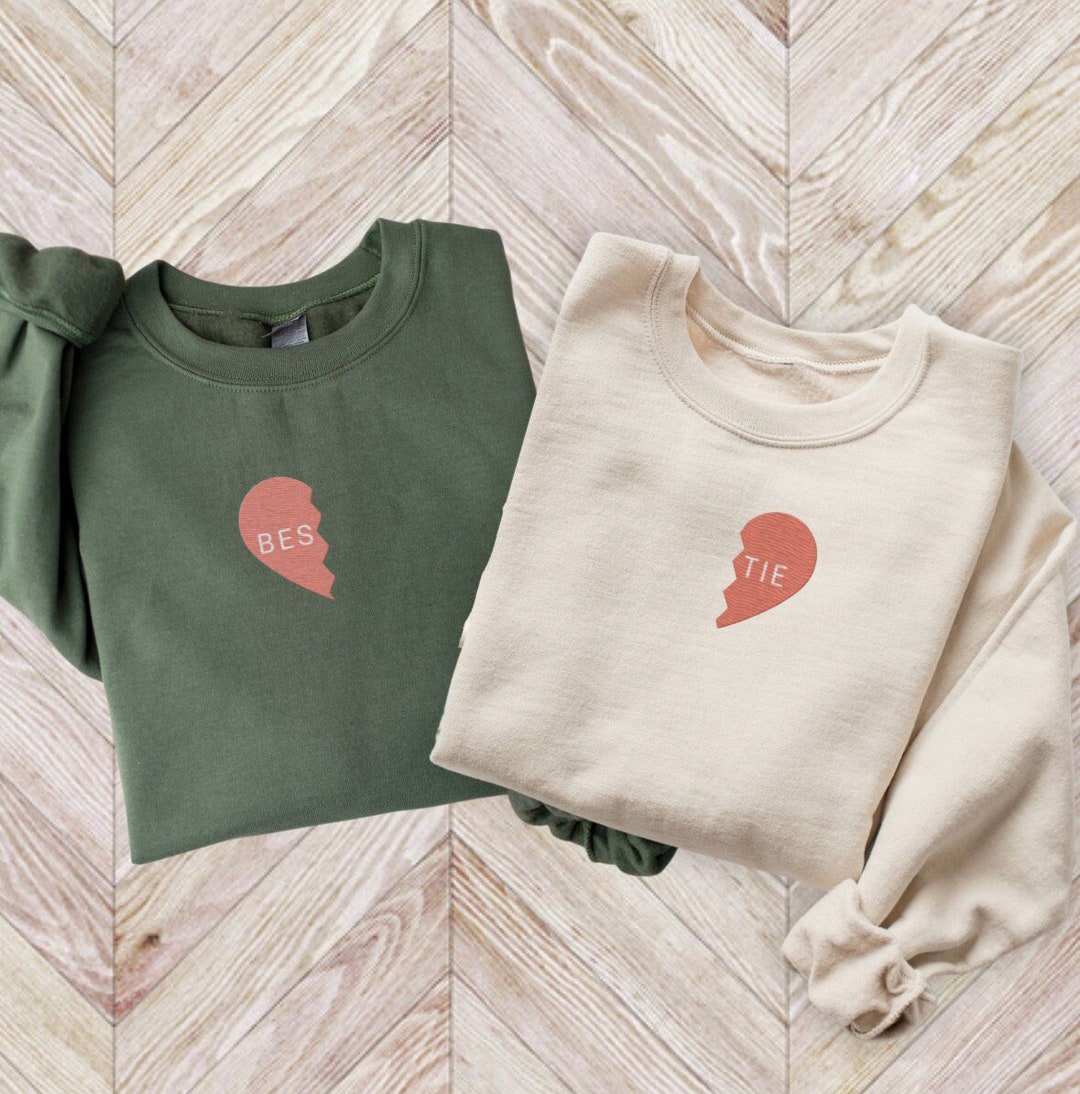 EMBROIDERED Best Friend Sweatshirt, Best Friend Christmas Gift, Best ...