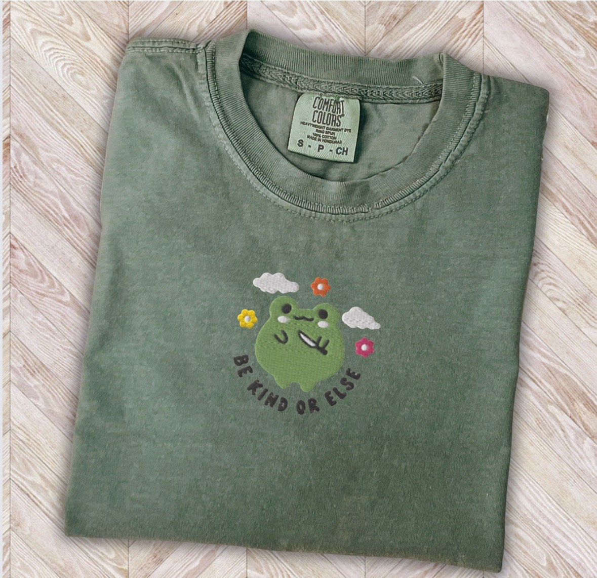 EMBROIDERED FROG Shirt, Be Kind FROG, Comfort Colors Frog Tshirt, Funny ...