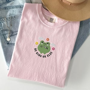 EMBROIDERED FROG Shirt, Be Kind FROG, Comfort Colors Frog Tshirt, Funny ...