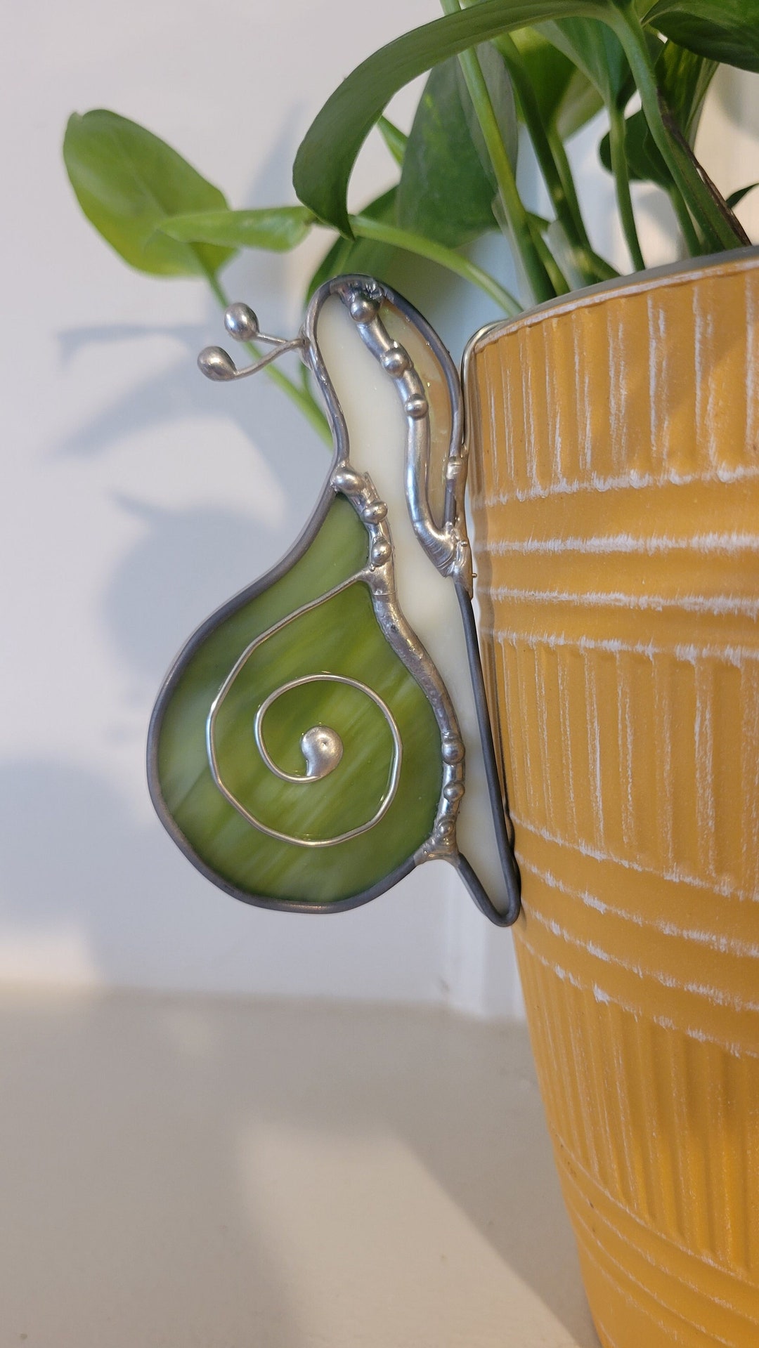 Stained Glass Snail Plant Pot Hanger - Potted Plant Decor - Gifts for ...