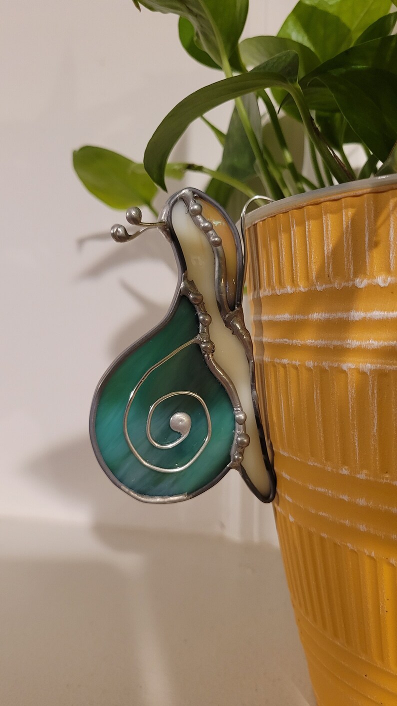 Stained Glass Snail Plant Pot Hanger - Potted Plant Decor - Gifts for ...