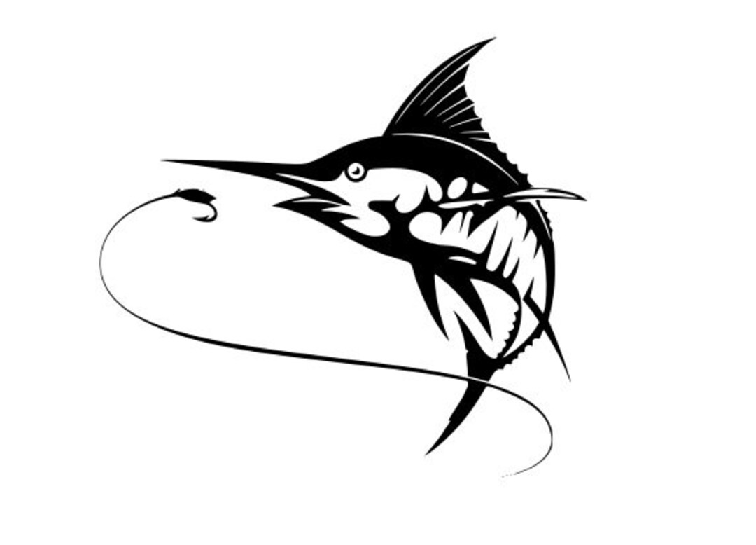 Marlin Fishing Vinyl Sticker - Etsy