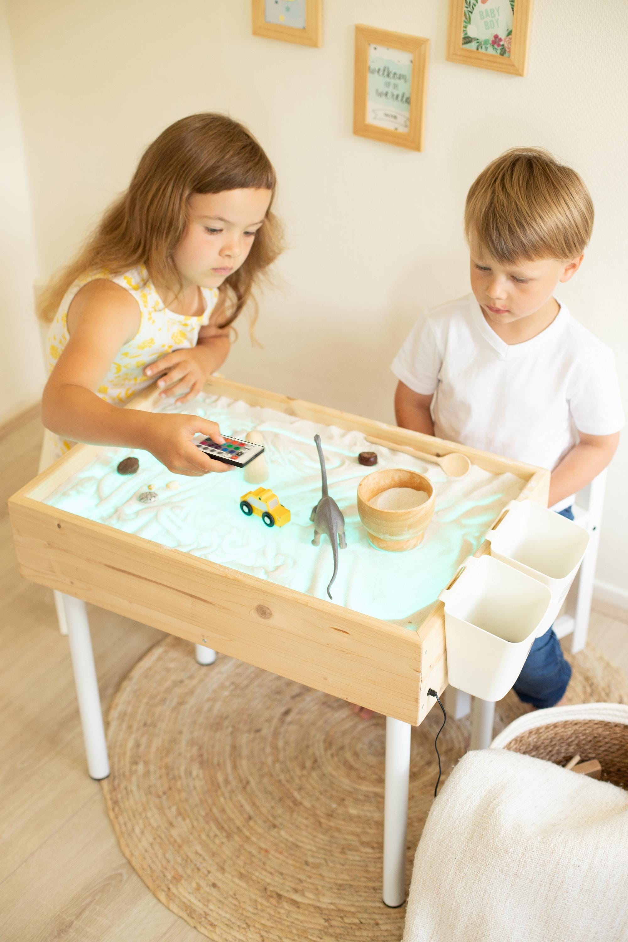 LED Sensory Light Table: Wooden Kids Play Table With Remote 50 X 70 Cm ...
