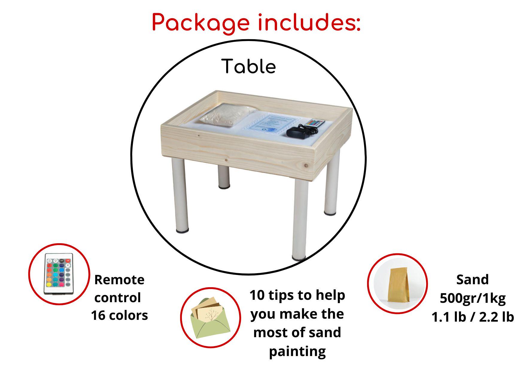 LED Sensory Light Table: Wooden Kids Play Table With Remote 50 X 70 Cm ...