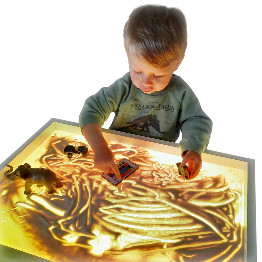 Activity Sensory Light Table , Play Box Table With LED, Sand Try ...