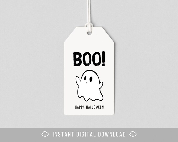 BOO! Ghost - Happy Halloween Printable | Gift Tag | Favor Goodie Bag ...