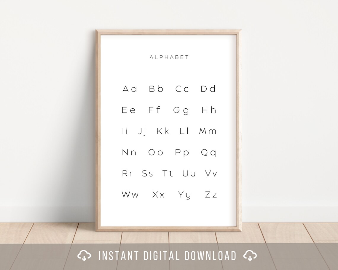 Alphabet Print | Wall Art | Printable Educational Prints for Kids ...