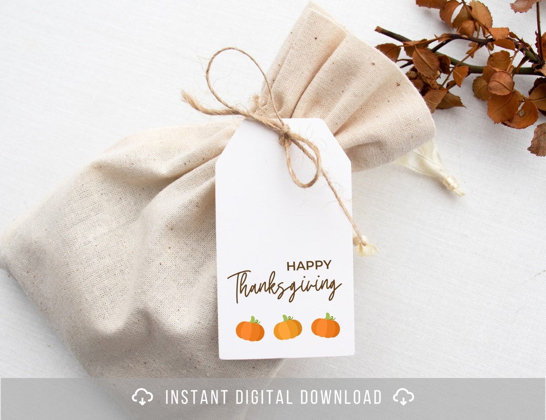 Happy Thanksgiving Printable Gift Tag Favor Goodie Bag Tags - Etsy