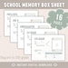 SCHOOL MEMORY BOX File Folder Cover | Printable Sheet Questionnaire ...