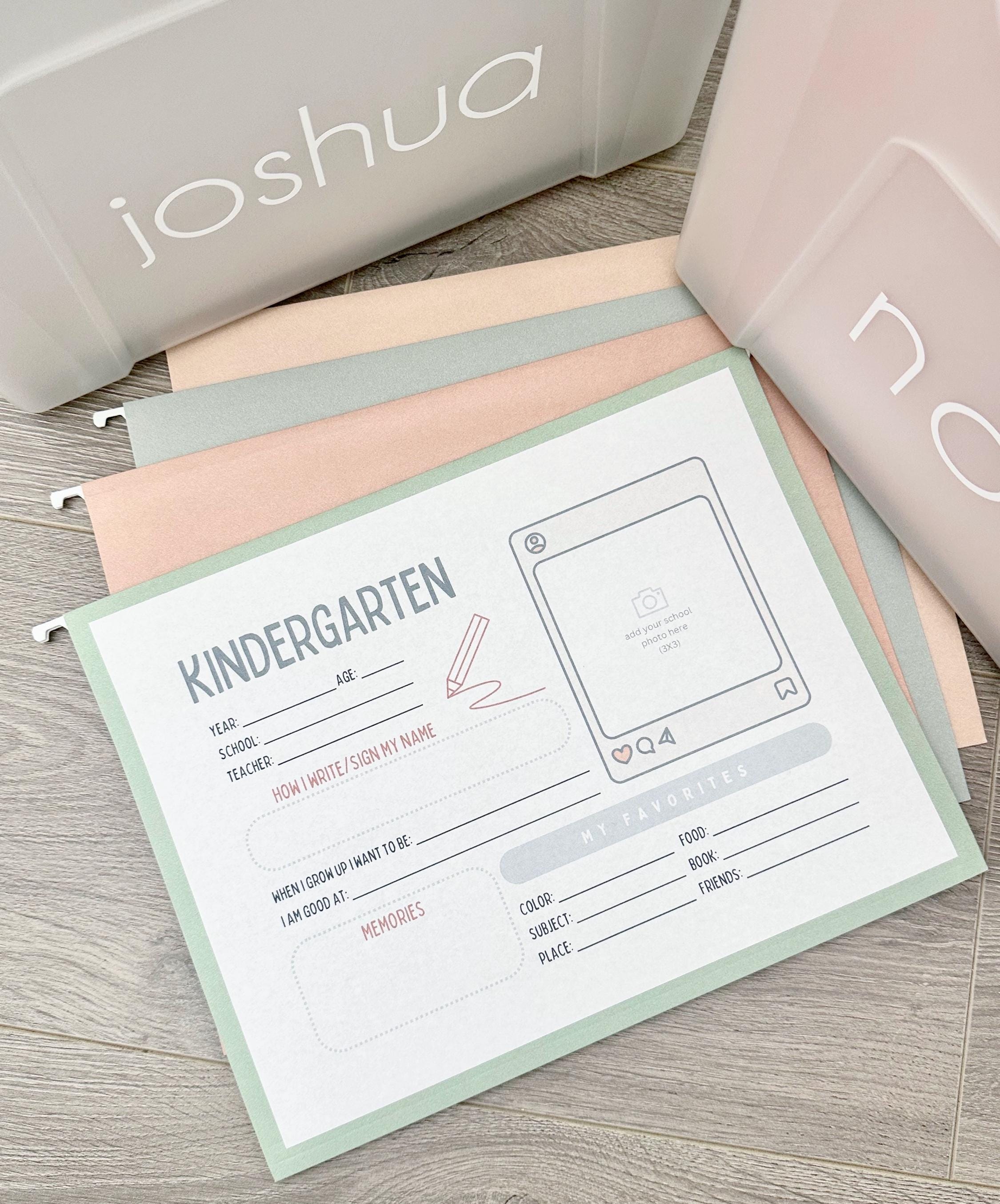 SCHOOL MEMORY BOX File Folder Cover | Printable Sheet Questionnaire ...