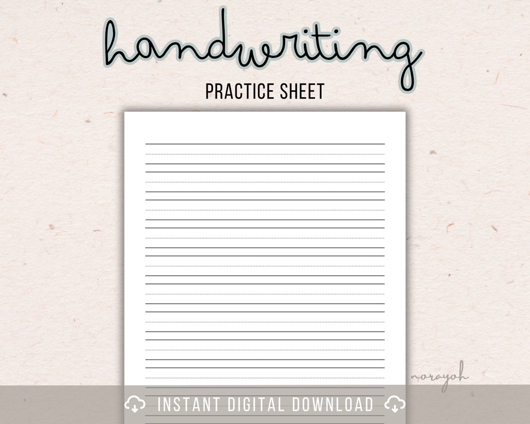 HANDWRITING Practice Paper | Kids Educational Printable | Elementary ...