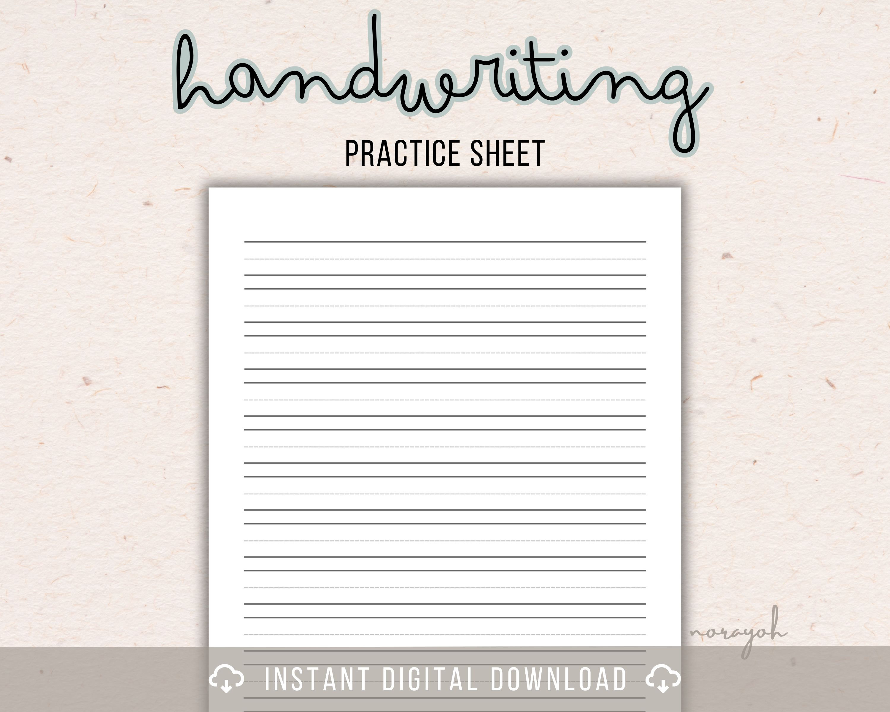 HANDWRITING Practice Paper | Kids Educational Printable | Elementary ...