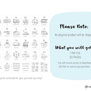 ABC Vehicles Coloring Book | Cars | Construction Trucks | Boats ...