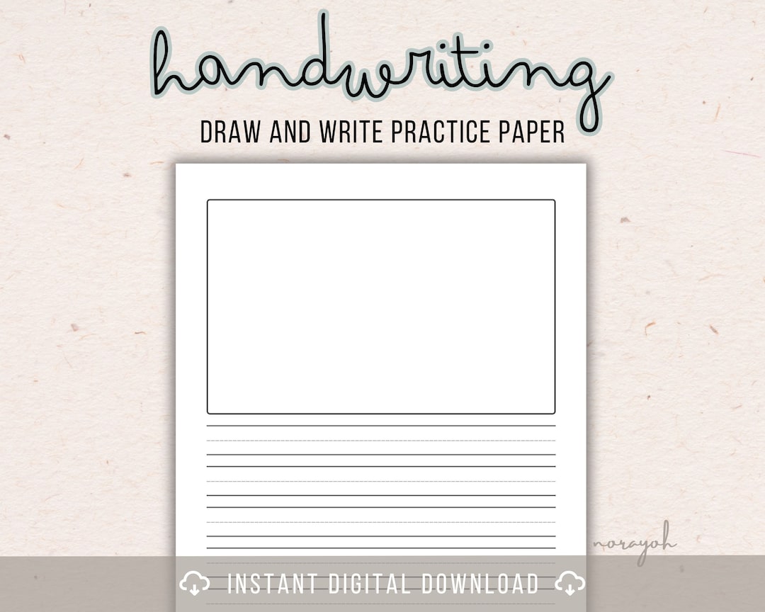 DRAW and WRITE Handwriting Practice Paper | Kids Journal Printable ...