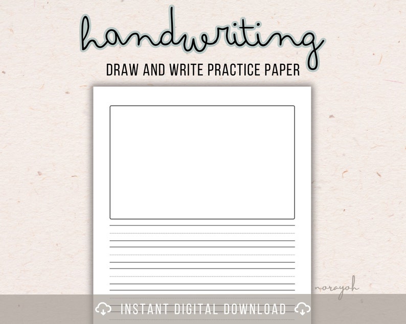 DRAW and WRITE Handwriting Practice Paper | Kids Journal Printable ...