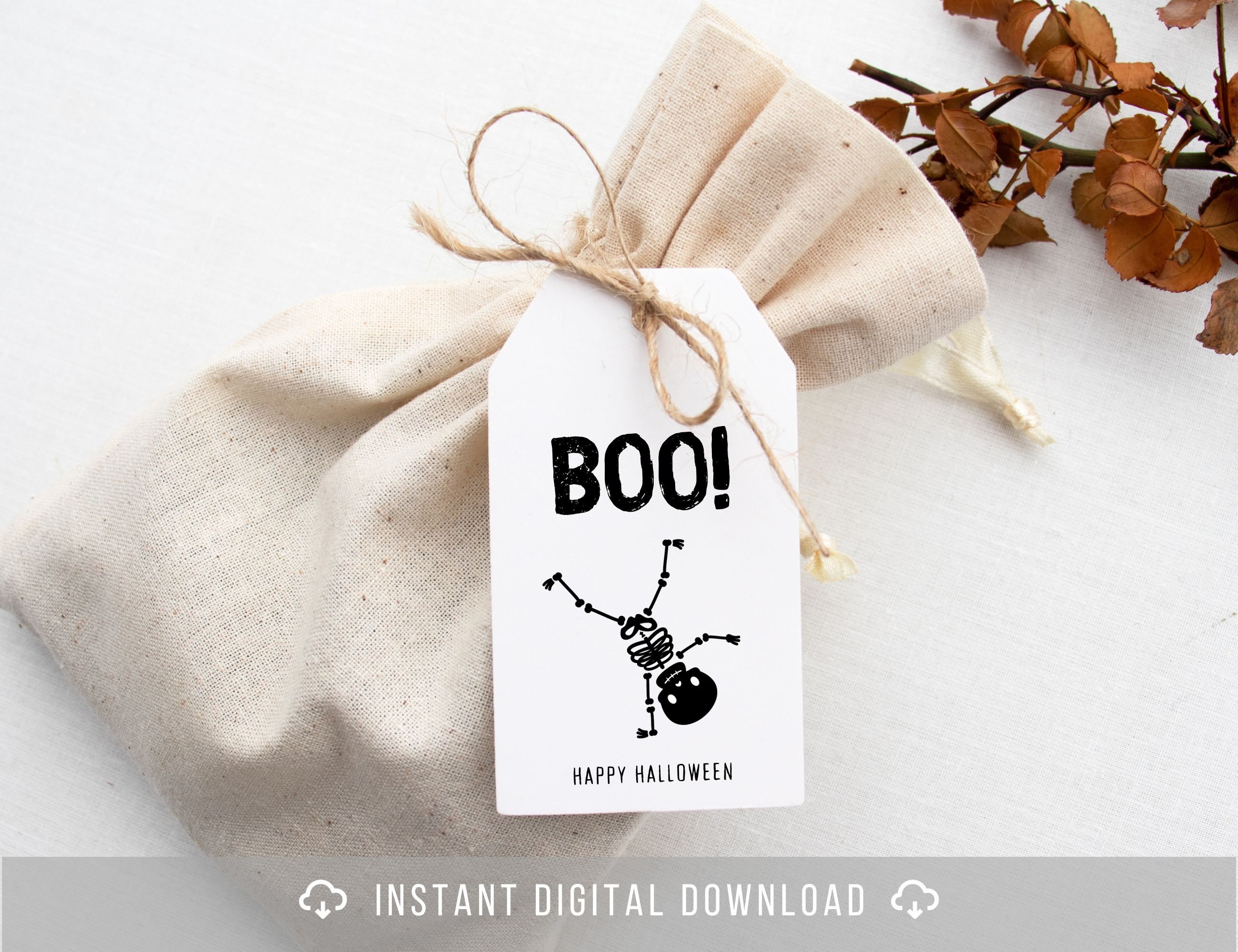 BOO! Skeleton - Happy Halloween Printable | Gift Tag | Favor Goodie Bag ...