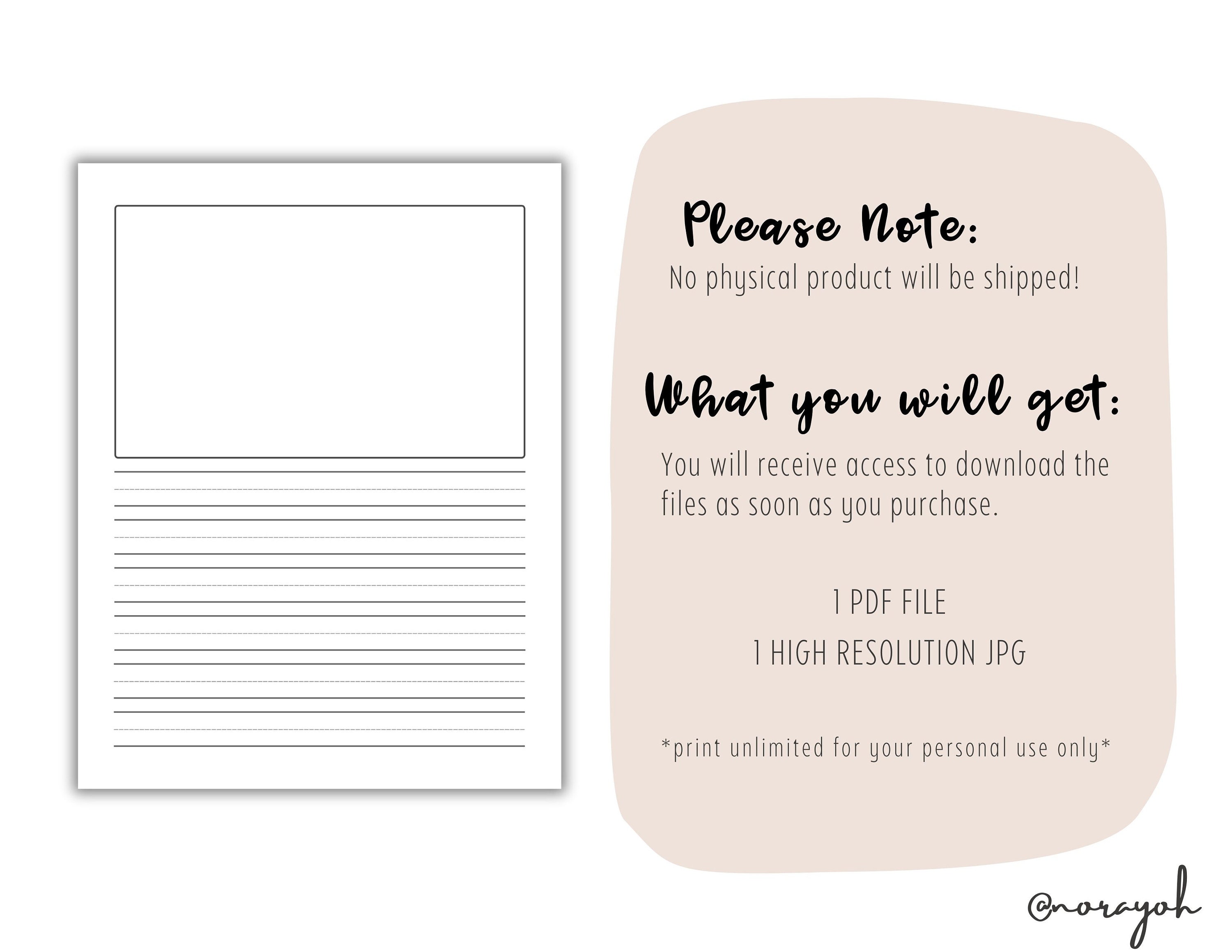 DRAW and WRITE Handwriting Practice Paper | Kids Journal Printable ...