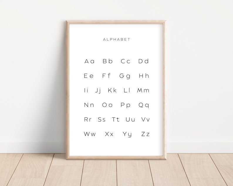 Alphabet Print | Wall Art | Printable Educational Prints for Kids ...