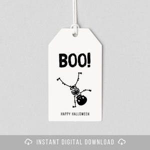 BOO! Skeleton - Happy Halloween Printable | Gift Tag | Favor Goodie Bag ...