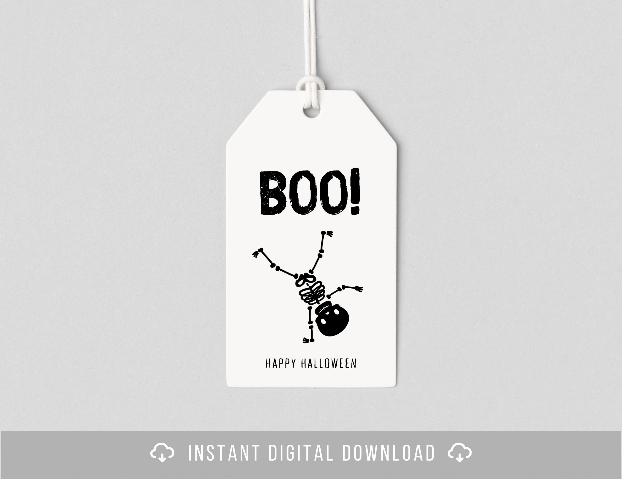BOO! Skeleton - Happy Halloween Printable | Gift Tag | Favor Goodie Bag ...
