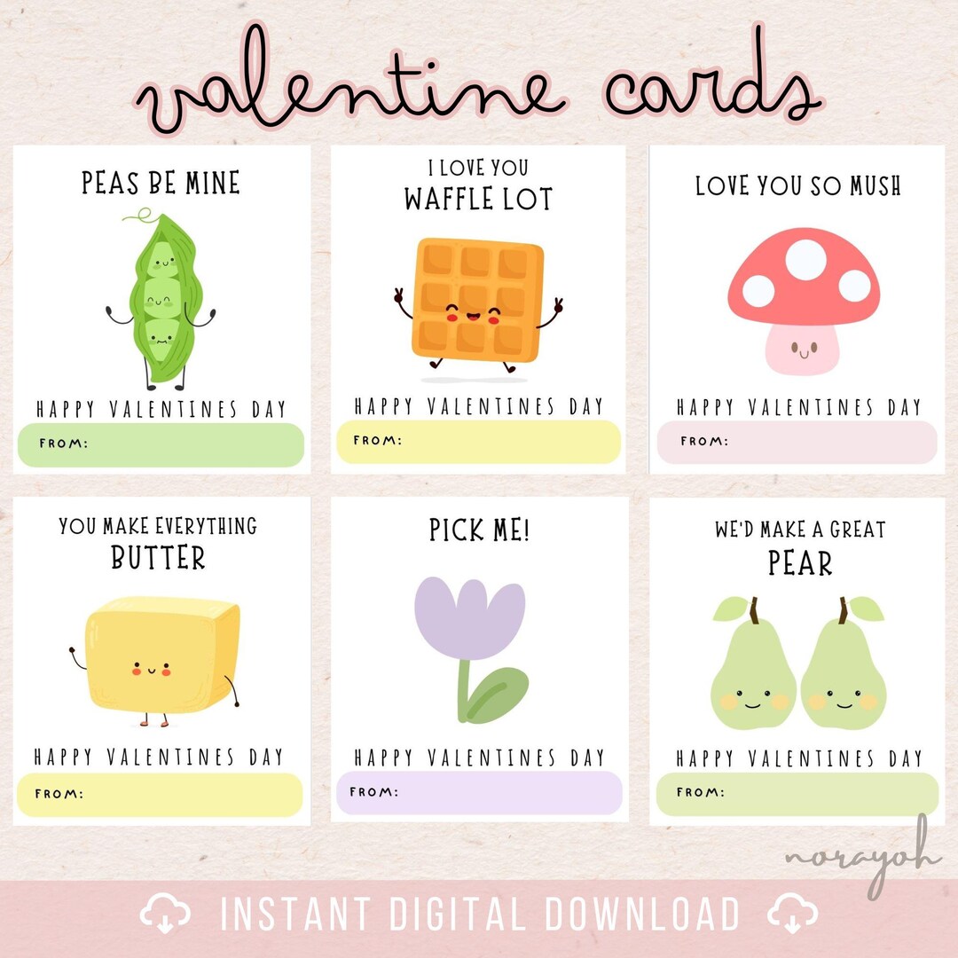 VALENTINES DAY CARD Cute Printable Valentine Cards School Classroom ...