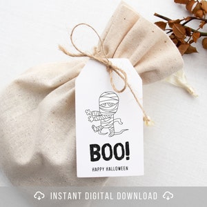 BOO! Mummy - Happy Halloween Printable | Gift Tag | Favor Goodie Bag ...