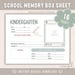 SCHOOL MEMORY BOX File Folder Cover | Printable Sheet Questionnaire ...